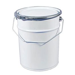 1.59GAL/6L TAPERED STEEL PAIL WHITE/PLAIN 180d UN/Y1.4 by ASC, Inc.